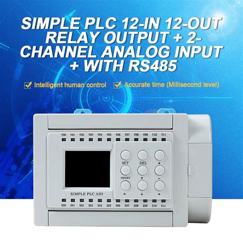 Huaqingjun12 In 12 Out Relay Output PLC Plus 2 Channel Analog Inputs 0 20mA With RS485