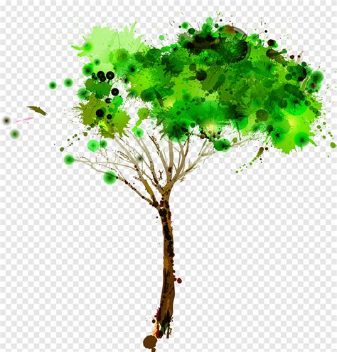Hand Painted Watercolor Tree Watercolor Painting Watercolor Leaves Png PNGEgg
