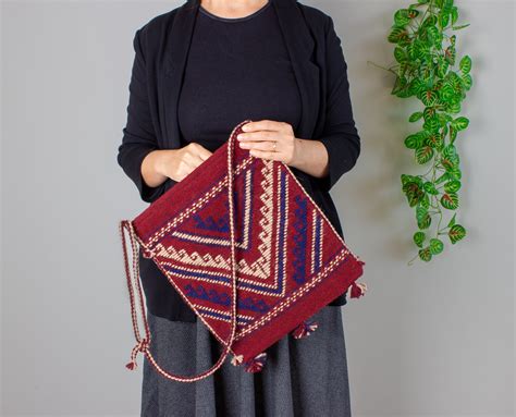 Handwoven Kilim Messenger Bag Ethnic Wool Tote Etsy