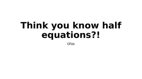 Electrolysis Check For Understanding Cfu Questions Teaching Resources