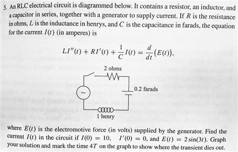 Solved An Rlc Electrical Circuit Is Diagrammed Below It