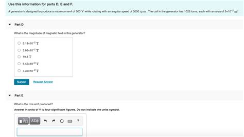 Solved Use this information for parts D, E and F. A | Chegg.com