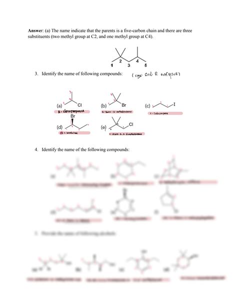 SOLUTION: Answer td3 nomenclature organic chemistry - Studypool