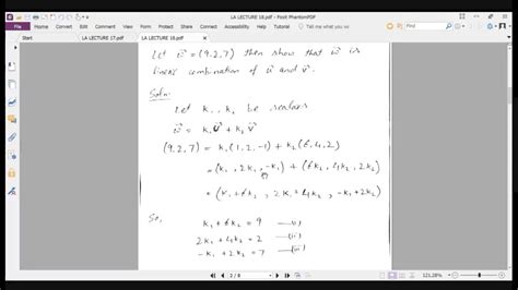 Linear Algebra Lecture 18 Kfueit Youtube