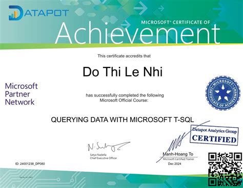 microsoftcertified tsql dataanalytics continuouslearning… nhi do
