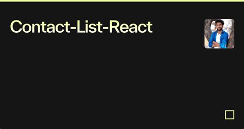 Contact List React Codesandbox