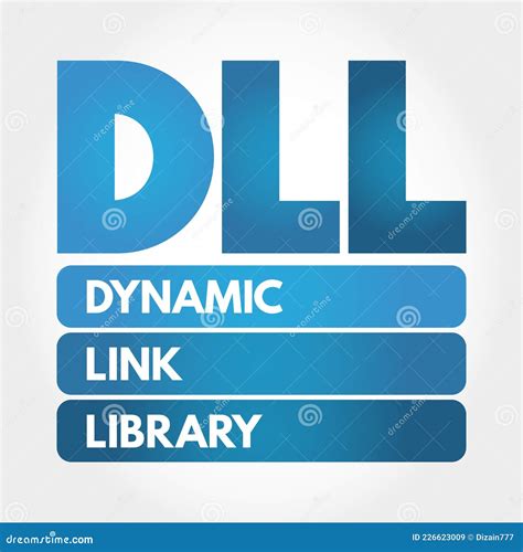 Dll Dynamic Link Library Acronym Technology Concept Background Stock