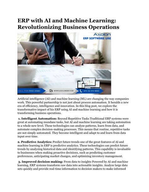 PPT ERP With AI And Machine Learning Revolutionizing Business Operations PowerPoint