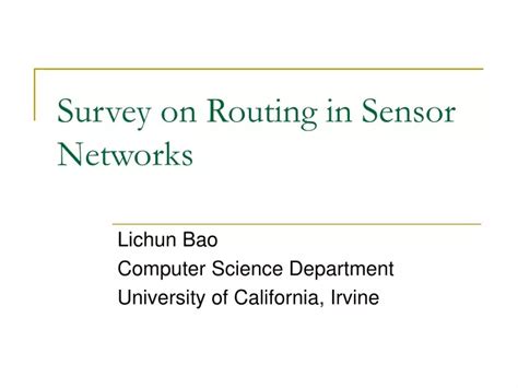 Ppt Survey On Routing In Sensor Networks Powerpoint Presentation