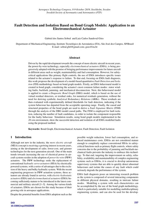 Pdf Fault Detection And Isolation Based On Bond Graph Models
