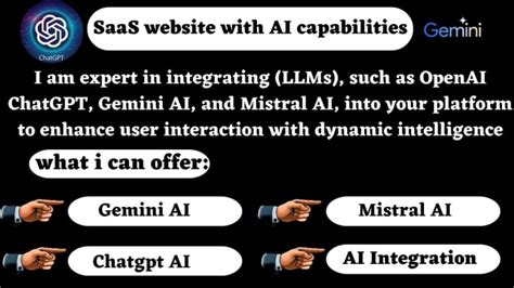 do openai chatgpt gemini ai mistral ai api integration into your saas
