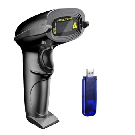 무선 바코드 스캐너 328 피트 전송 거리 Usb 무선 1d 레이저 자동 바코드 리더 상점 슈퍼마켓 창고용 Usb 수신기가