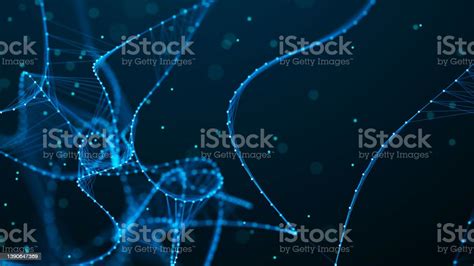 추상적인 디지털 연결 점과 선 Dna 구조 데이터 기술 배경 음파 3d 렌더링 0명에 대한 스톡 사진 및 기타 이미지 0명