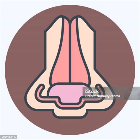 아이콘 코 인간 장기 기호와 관련이 있습니다 색상 메이트 스타일 심플한 디자인 편집 가능 간단한 일러스트레이션 건강관리와 의술에 대한 스톡 벡터 아트 및 기타 이미지