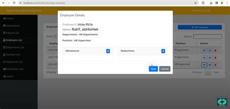 Employee Payroll Management System Project In PHP MySQL