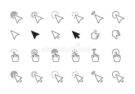 Mouse Arrow Cursor Ui Interface Pointer Hand Digital Symbols For Computer Display Screen