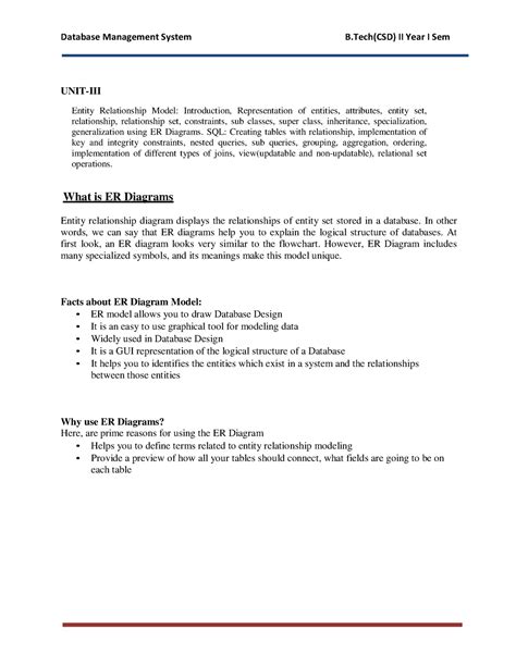 Unit 3 Lecture Unit Iii Entity Relationship Model Introduction Representation Of Entities