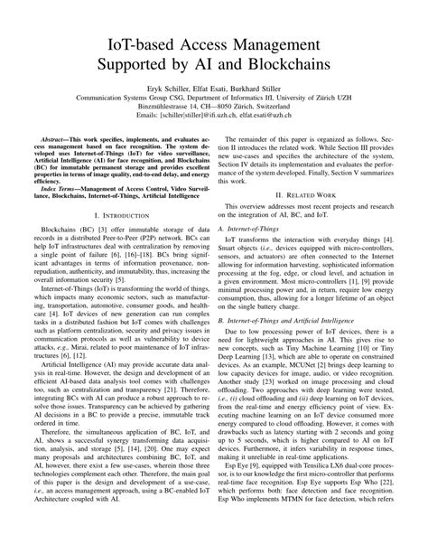 PDF IoT Based Access Management Supported By AI And Blockchains