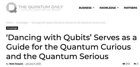 Great Review Of Dancing With Qubits By The Quantum Daily Dr Bob Sutor