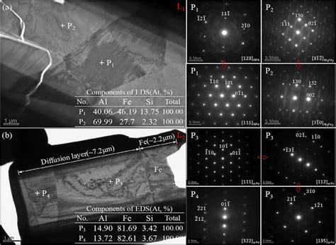 tem morphology and diffraction pattern of alloy layer l1 a and