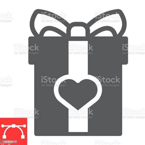 선물 글리프 아이콘 발렌타인 데이와 사랑 패키지 선물 기호 벡터 그래픽 편집 스트로크 솔리드 아이콘 Eps 10 0명에 대한 스톡 벡터 아트 및 기타 이미지 Istock