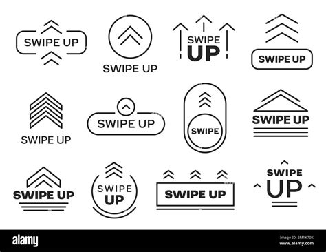 Swipe Up Icons And Buttons Application Interface Element Website Internet Page Drag And Scroll