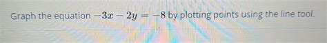 Solved Graph The Equation 3x 2y 8 ﻿by Plotting Points