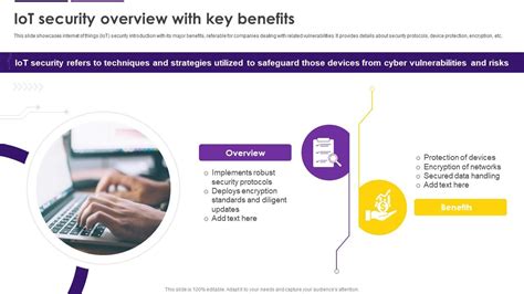 iot security overview with key benefits internet of things iot security cybersecurity ss ppt sample