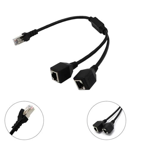 1 To 2 Socket Lan Ethernet Network Rj45 Plug Split Grandado