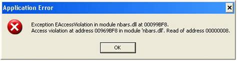 Exception Eaccess Violation In Module Nbars Dll At 00099bf8