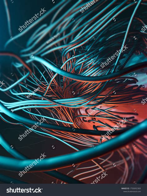 3d Abstract Render Wires Produced Sphere ภาพประกอบสต็อก 1750092383