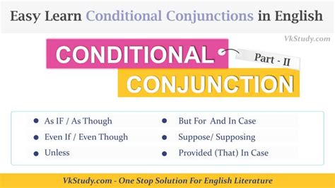 Use Of Conditional Conjunctions With Examples Vk Study