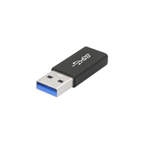 Nippon Labs USB 3 0 USB C Female To USB A Male Adapter 50000 USB3 CF 12 Black Aluminum Shell