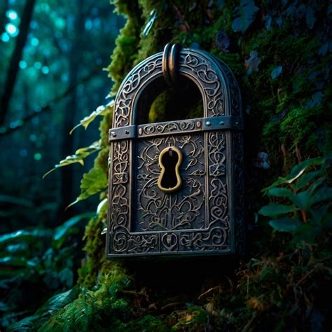A Lock On A Tree Premium Ai Generated Image