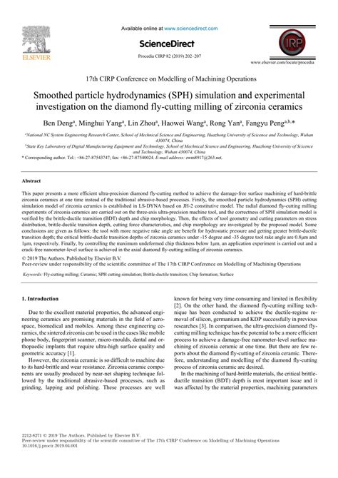 pdf smoothed particle hydrodynamics sph simulation and experimental