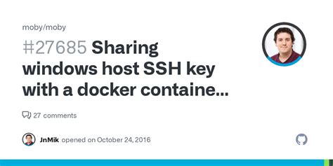 sharing windows host ssh key with a docker container resolve in a