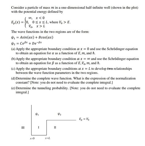 Solved Consider a particle of mass m in a one-dimensional | Chegg.com