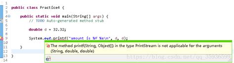 eclipse在使用printf方法时报错的解决方法 the method printf string object[] in the