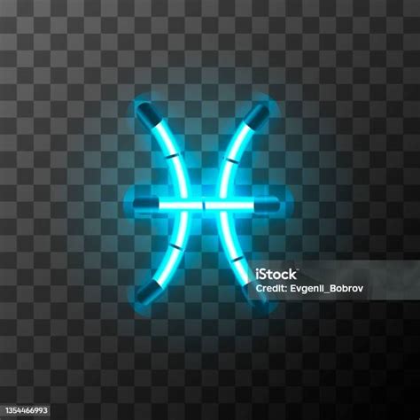 물고기자리 밝은 파란색 네온 조디악 기호 투명에 점성술 별자리별 별표지판 0명에 대한 스톡 벡터 아트 및 기타 이미지 0명 디자인 모양 Istock