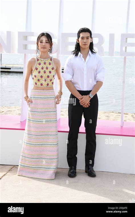 Cannes France April 07 Zhou Yiran And Yu Shi Yosh Yu Attend The To The Wonder Photocall