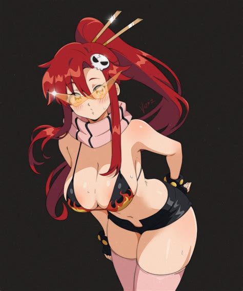 Vizaz Yoko Littner Tengen Toppa Gurren Lagann Commentary Highres 1girl Artist Name Bare