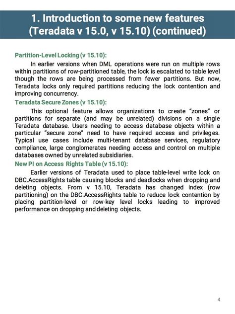 New Features Design And Tuning Tips For Teradata 1510 Xtivia