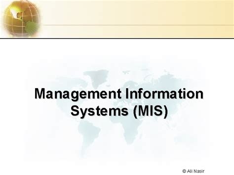 Management Information Systems Mis Lecture 1 Introduction Muhammad