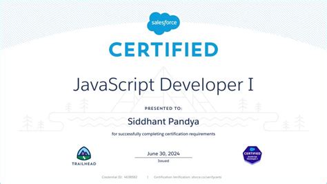 Siddhant Pandya On Linkedin Salesforce Certification Javascriptdeveloper