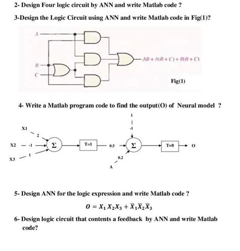 Solved Design Four Logic Circuit By ANN And Write Matlab Chegg