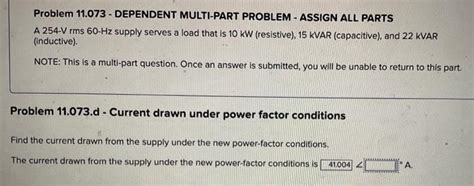 Problem 11.073 - DEPENDENT MULTI-PART PROBLEM - | Chegg.com