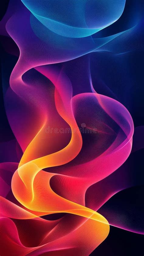 Colorful Abstract Swirls Blend Together In A Vibrant Display On A Dark Background Creating A