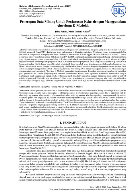 Pdf Penerapan Data Mining Untuk Penjurusan Kelas Dengan Menggunakan
