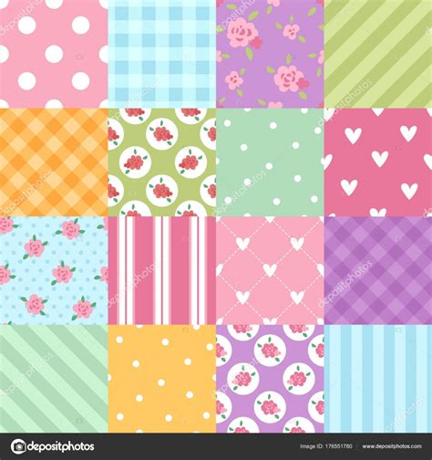 Patchwork Textile Texture Seamless Clothes Pattern Background Tile Decorative Ornament Design