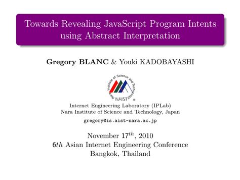 Pdf Towards Revealing Javascript Program Intents Using Abstract